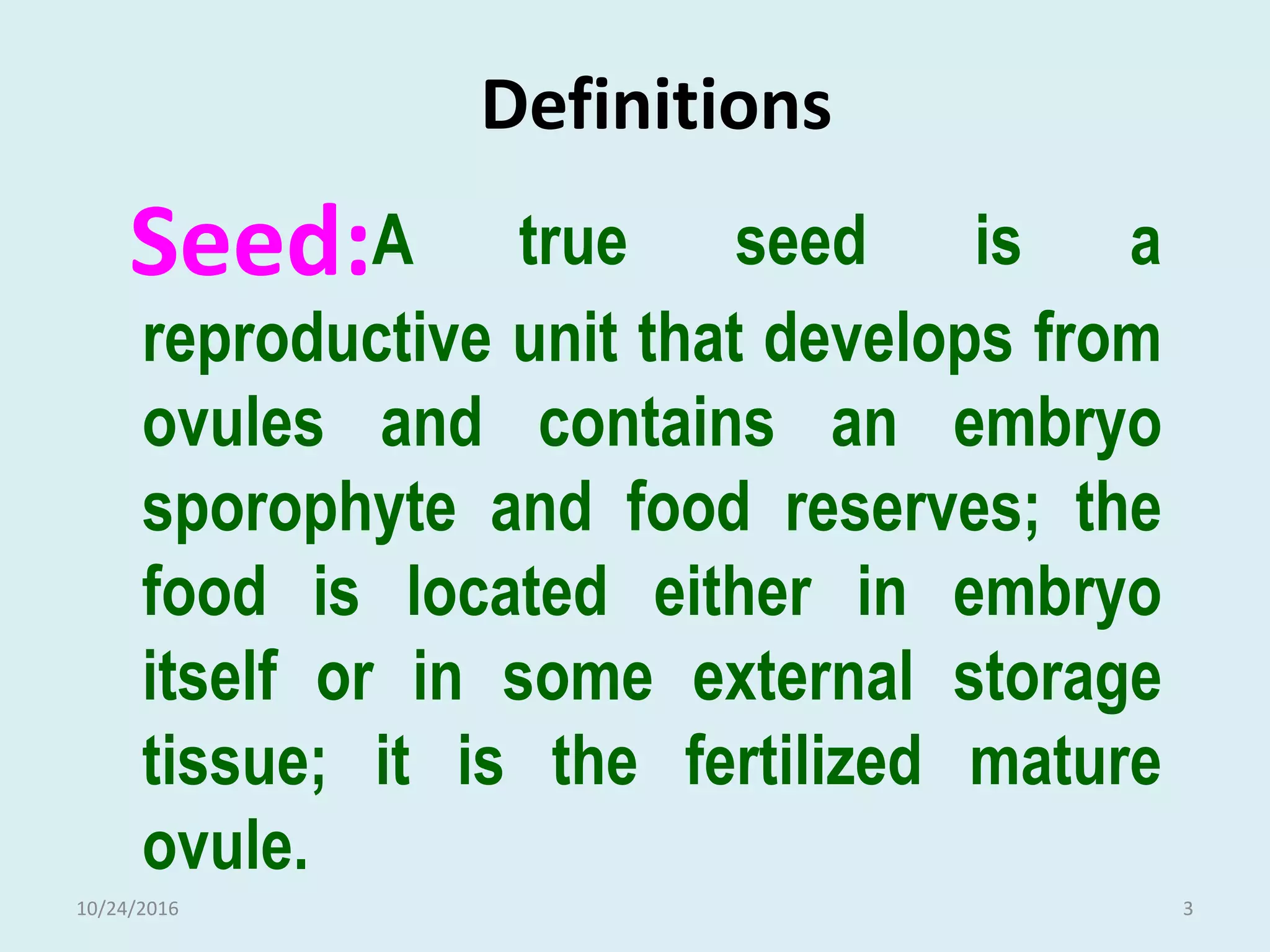 Introduction of seed production | PPTX