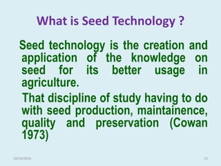 Introduction of seed production | PPTX