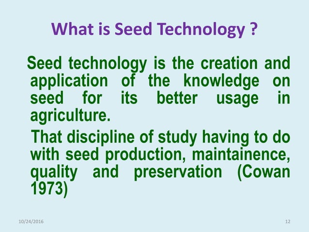 Introduction of seed production | PPTX | Infertility | Reproductive Health