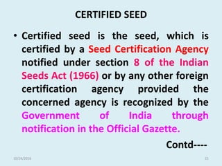 Introduction of seed production | PPTX