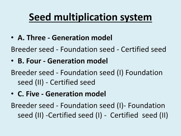 Introduction of seed production | PPTX | Infertility | Reproductive Health