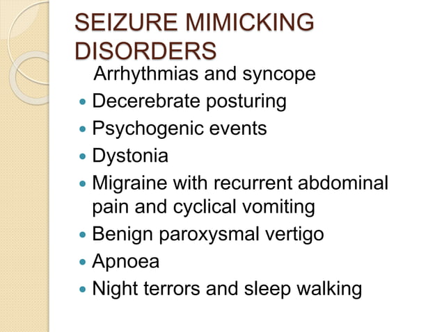 Introduction of seizures and seizure mimicking disorders | PPTX | Brain and Nervous System ...