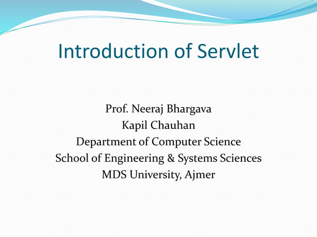 Introduction Of Servlet Ppt