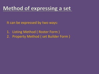Introduction of set | PPTX