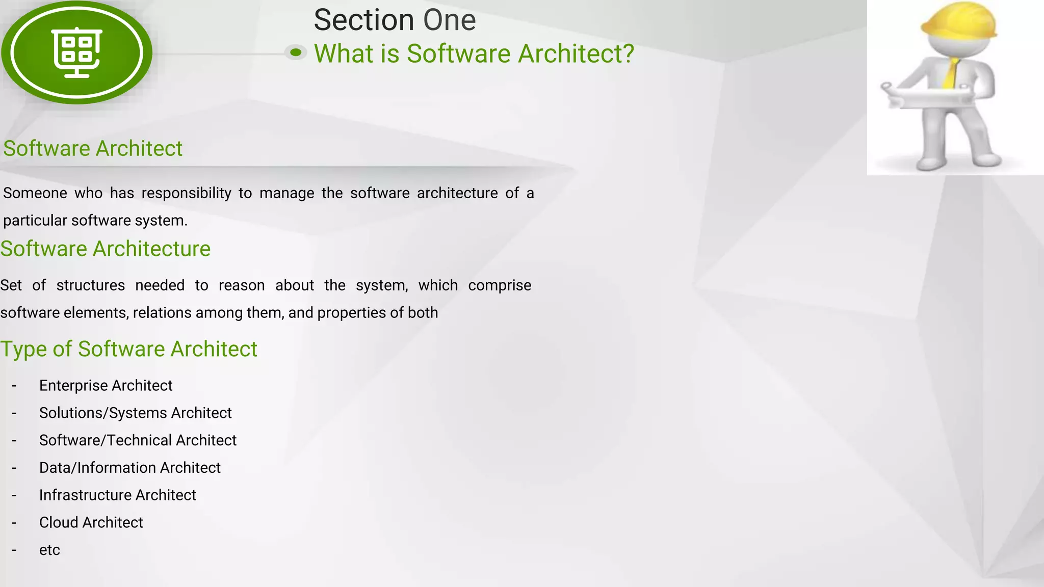 Introduction of Software Architect(Definition, Mindset, Process).pptx