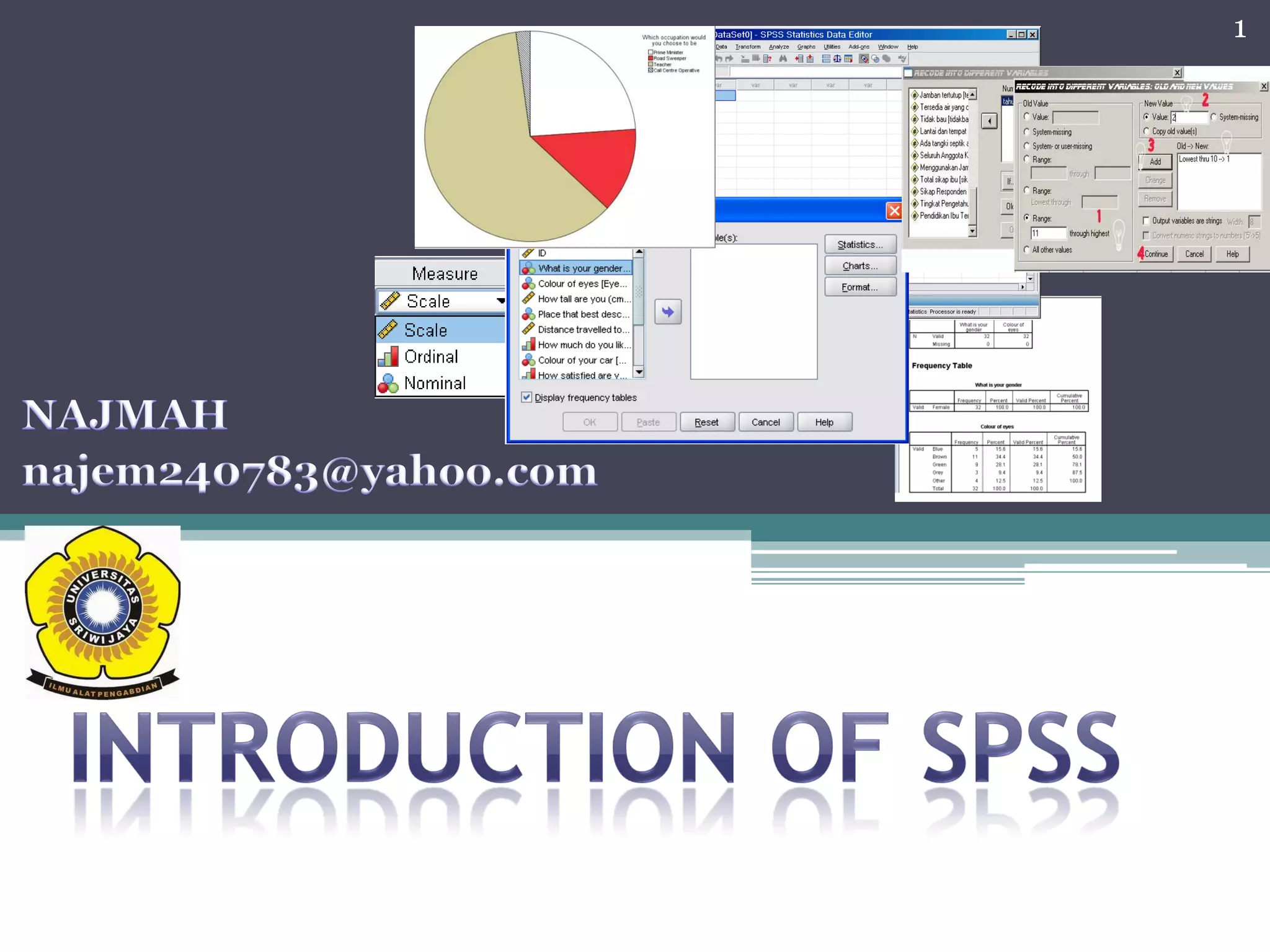 INTRODUCTION OF SPSS ; PENGANTAR SPSS | PPT