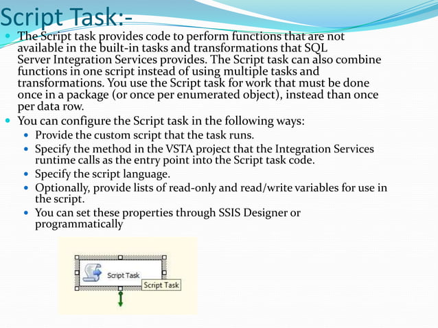 Introduction of ssis | PPTX | Databases | Computer Software and Applications
