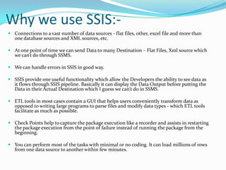 Introduction of ssis | PPTX