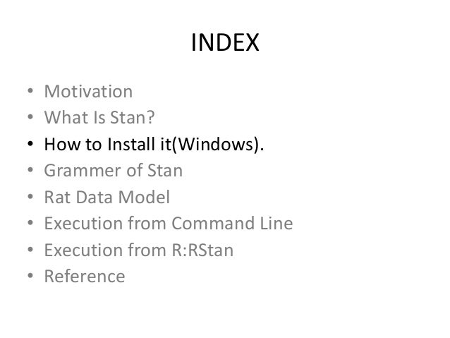 Introduction of stan