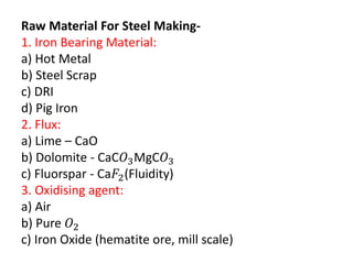 introduction of steel making types , classification | PPTX
