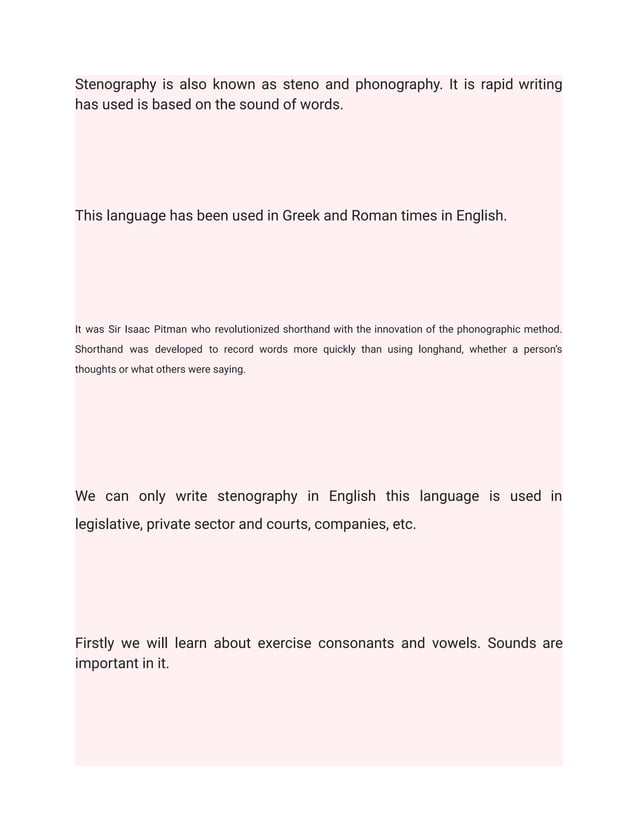 INTRODUCTION OF STENOGRAPHY.pdf | Education