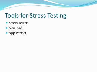 Introduction of stress testing | PPTX
