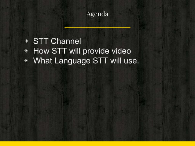 Introduction of stt channel | PPT