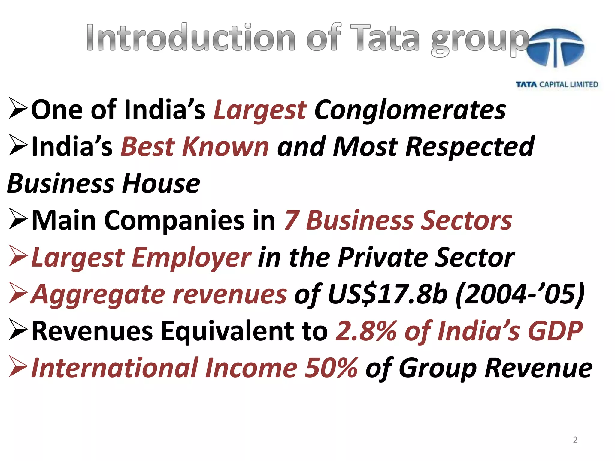 Introduction of tata group | PPTX
