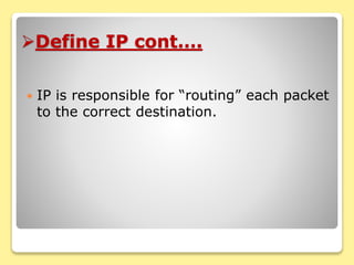 Introduction of tcp, ip & udp | PPT