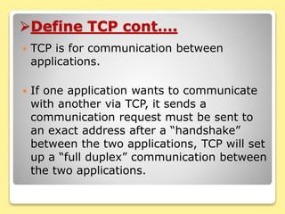 Introduction of tcp, ip & udp | PPT
