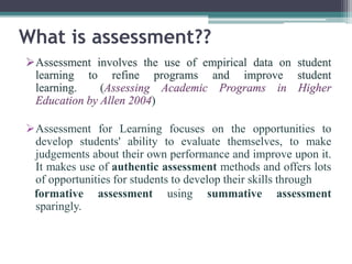 Introduction of teaching assessment | PPTX