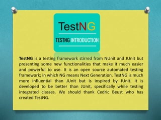 Introduction of TestNG framework and its benefits over Junit framework ...