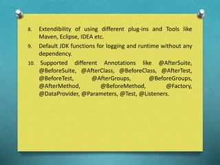 Introduction of TestNG framework and its benefits over Junit framework ...