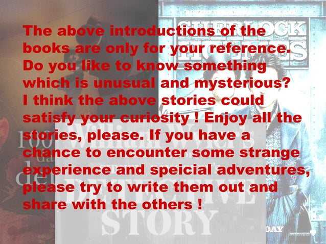Introduction of the detective stories | PPT
