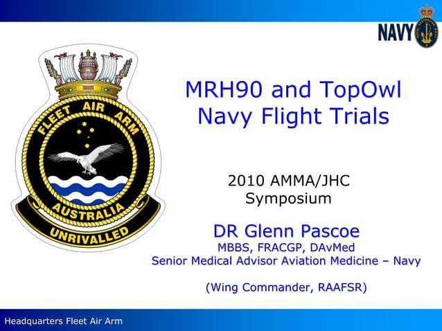 Introduction of the mrh90 helicopter and top owl helmet for operational ...