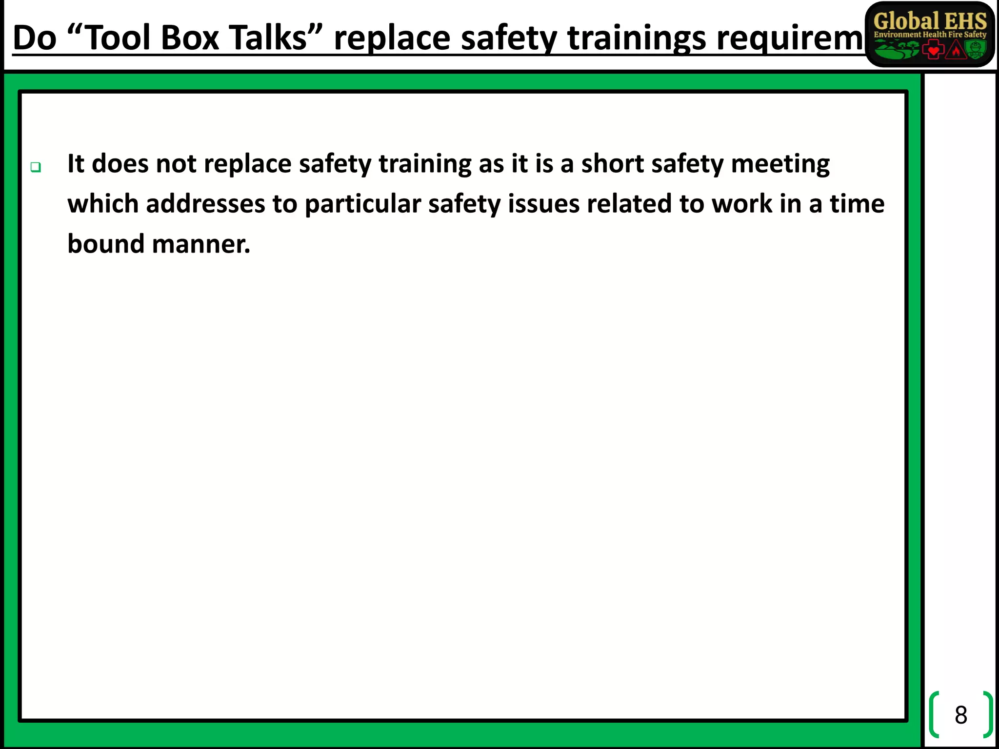 Introduction of Tool Box Talk rev 01 Global EHS TBT 001 PPT.pdf