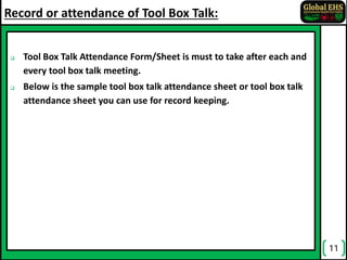 Introduction of Tool Box Talk rev 01 Global EHS TBT 001 PPT.pdf