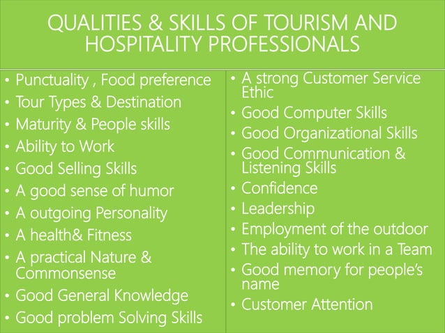 "Tourism & Hospitality Industry and Professionalism” | PPTX