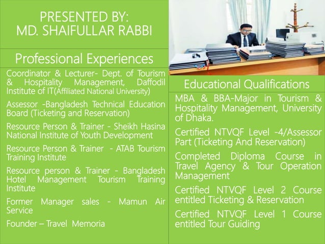 "Tourism & Hospitality Industry and Professionalism” | PPTX