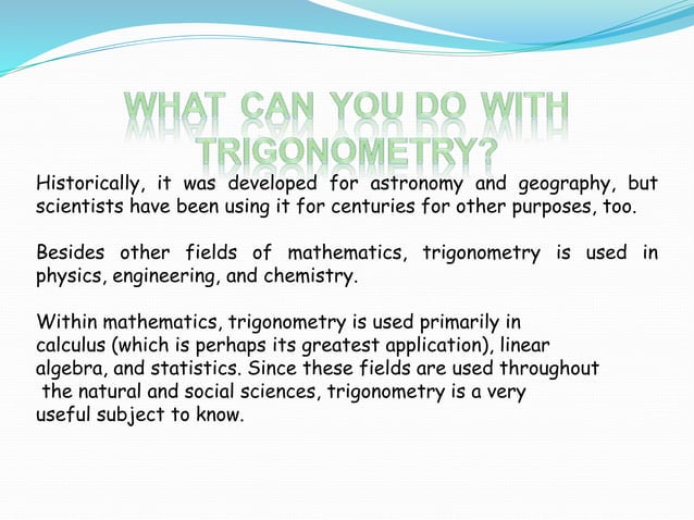 Introduction of trigonometry | PPTX | Physics | Science