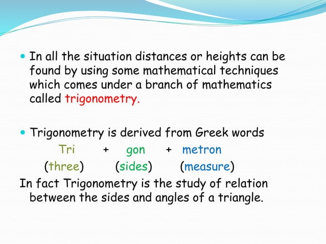 Introduction of trigonometry | PPTX | Physics | Science