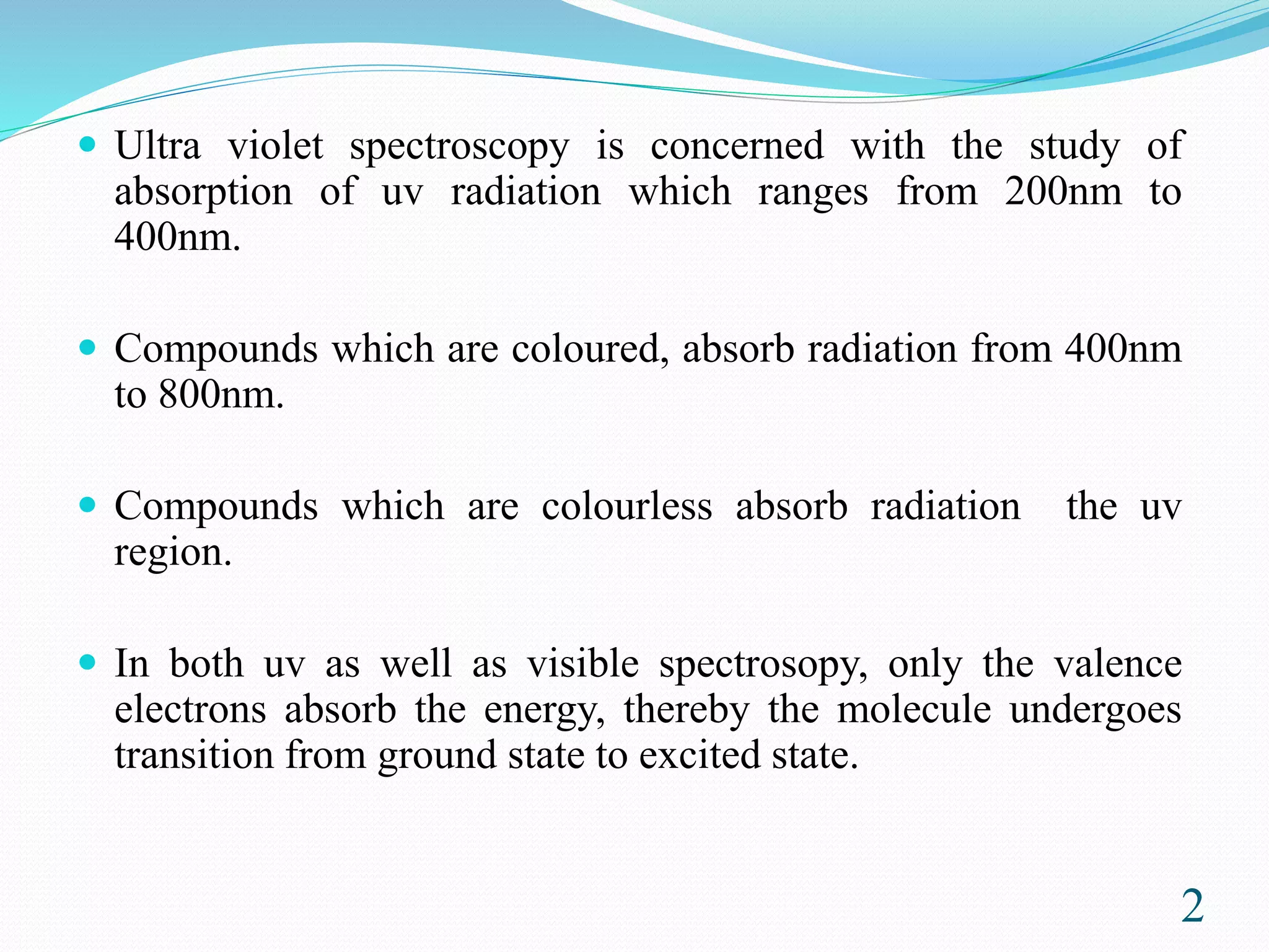 Introduction of uv and visible spectroscopy | PPTX