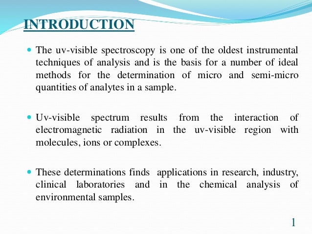 Introduction Of Uv Visible Spectrophotometry