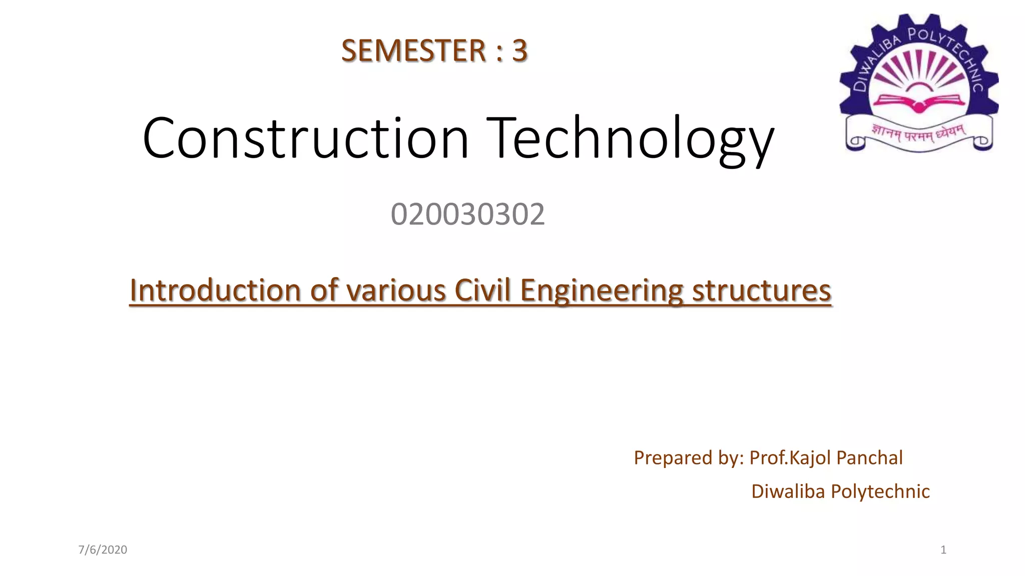 Introduction of various civil engineering structures | PPTX
