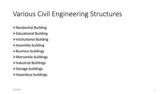 Introduction of various civil engineering structures | PPTX