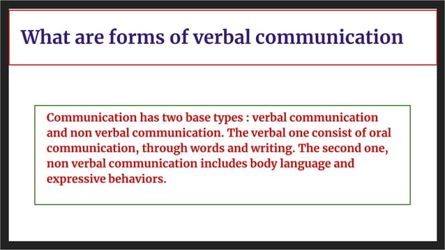 Introduction of verbal communication | PPT