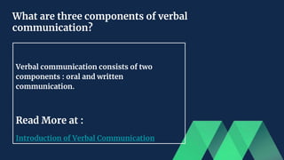 Introduction of verbal communication | PPT
