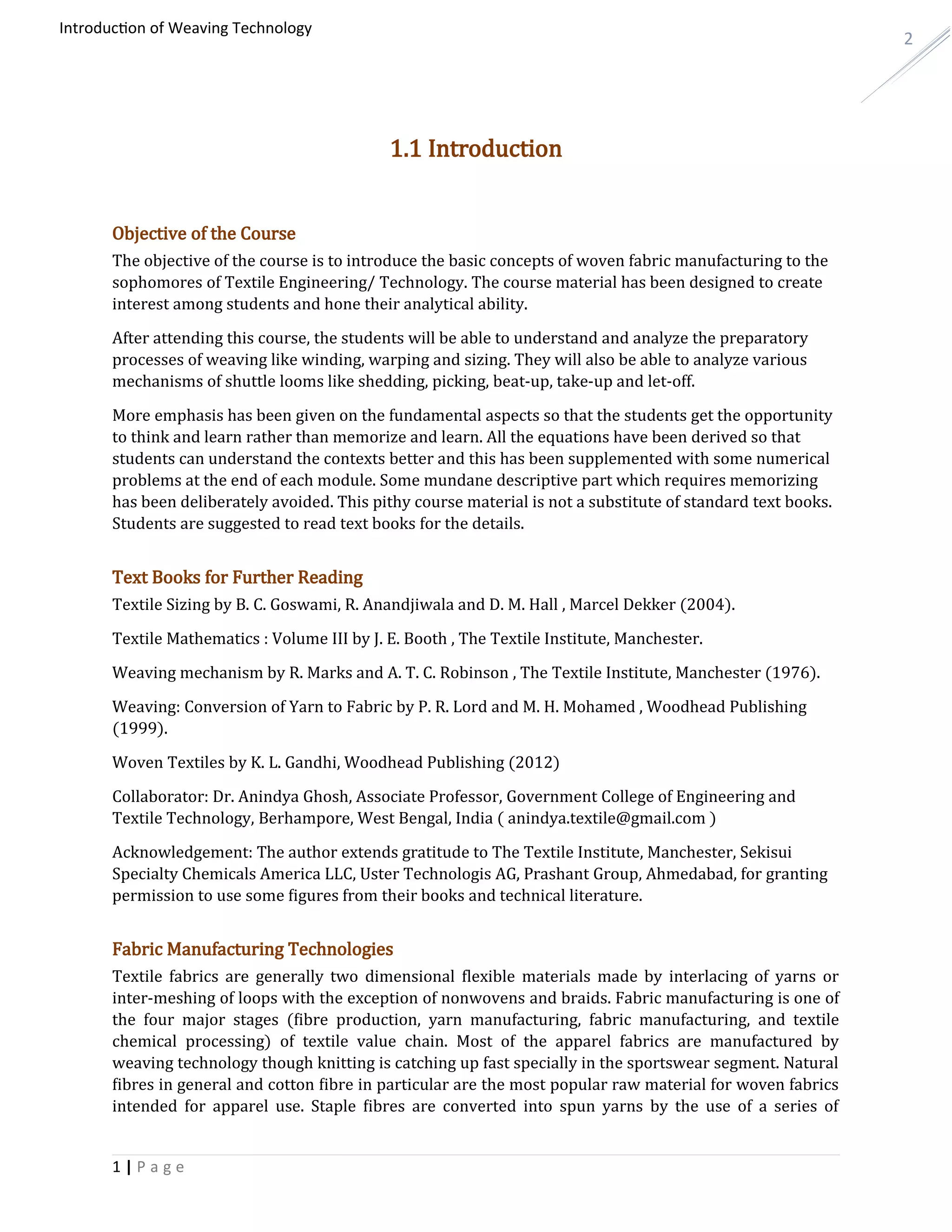 Introduction of weaving | PDF