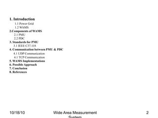 Introduction of wide area mesurement syatem | PPTX