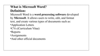Introduction of MS Word and MS Excel.pptx