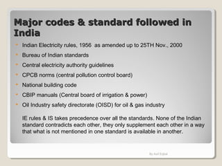 Introduction on indian codes as applied in electrical design | PPT