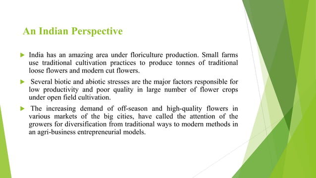Introduction on protected floriculture | PPTX | Agriculture | Industries