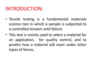 Introduction on tensile strength tester | PPT