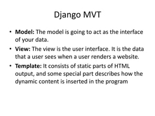 Introduction ot Django with practical work and implimantation.pptx