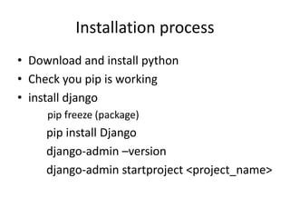 Introduction ot Django with practical work and implimantation.pptx