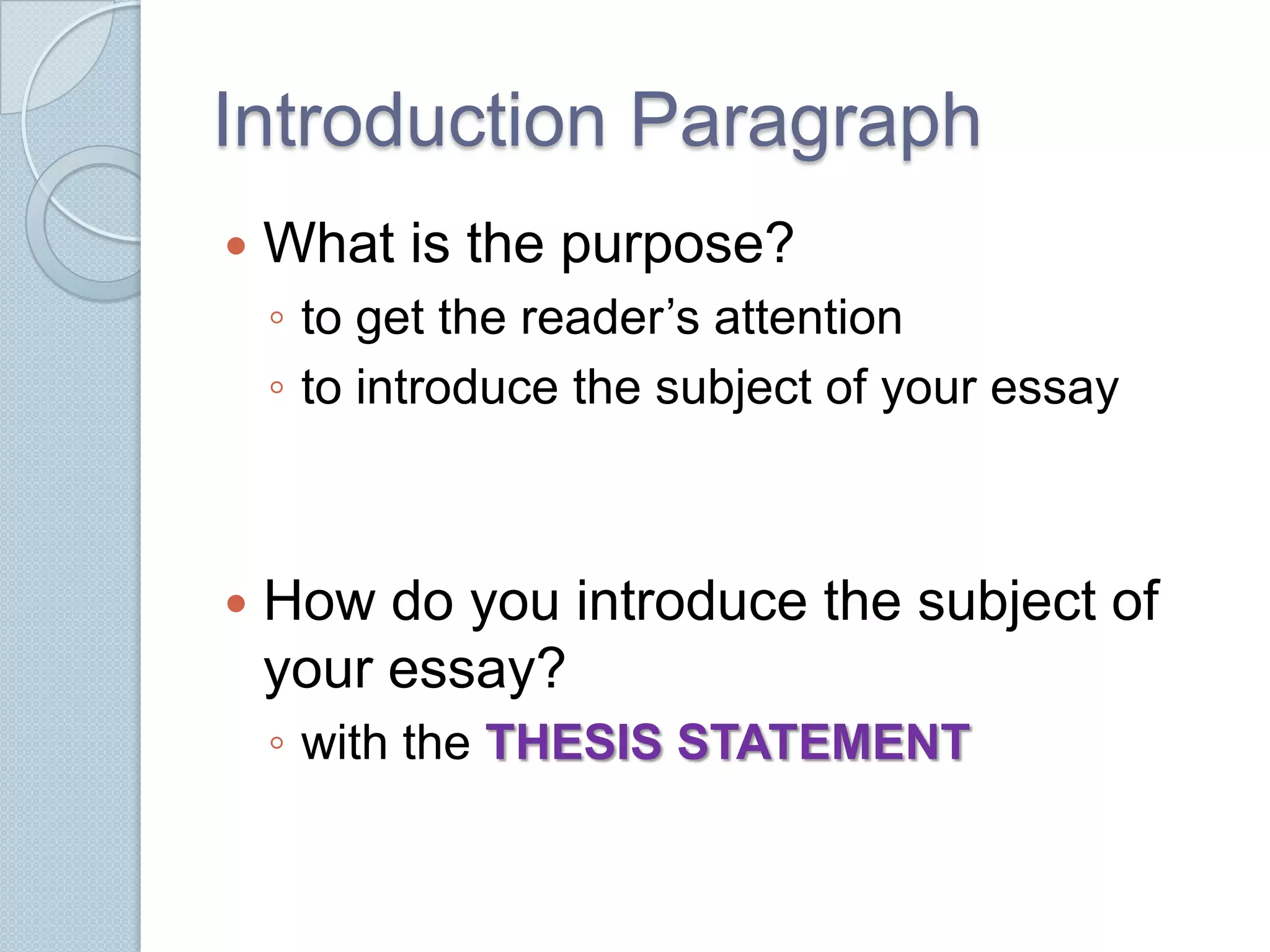 Introduction paragraph | PPTX