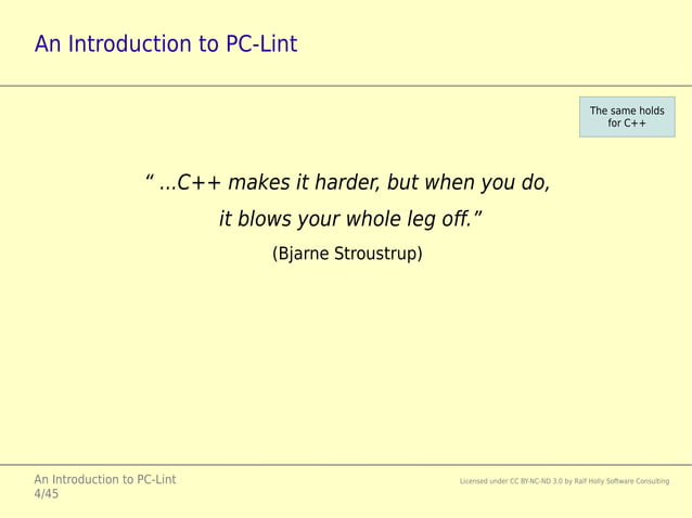 An Introduction to PC-Lint | ODP