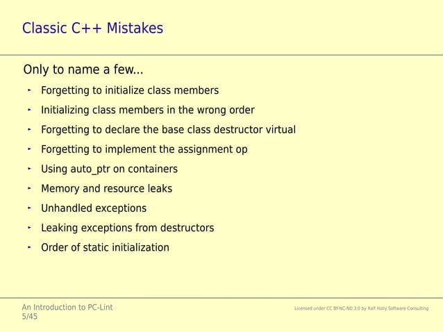 An Introduction to PC-Lint | ODP