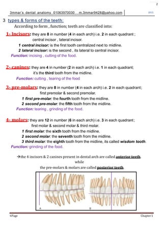 introduction to dental anatomy | PPTX
