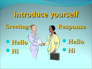 Beginner English. Greetings and introduction questions. | PPT